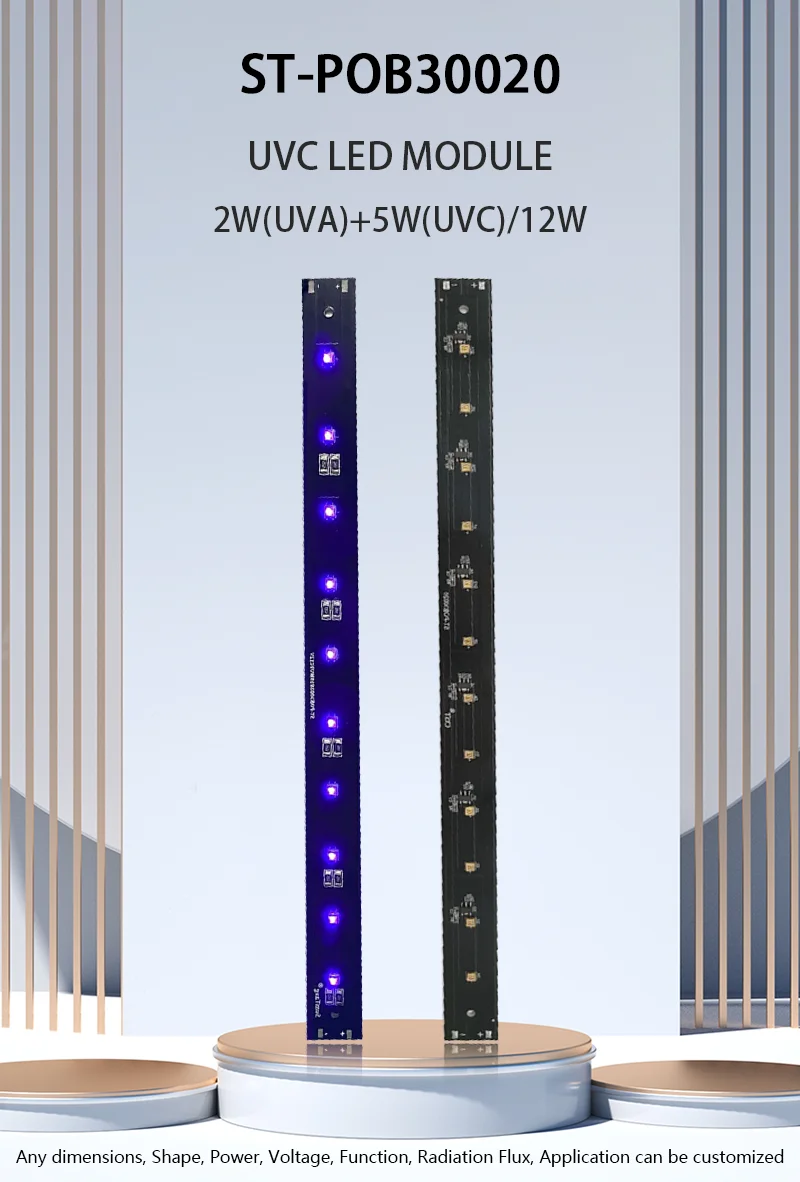 Hot Sell 12v Uvc Led 265 - 285nm 5w Uvc + 395 - 405nm 2w Uva 42-70mw Module For Sterilization ...