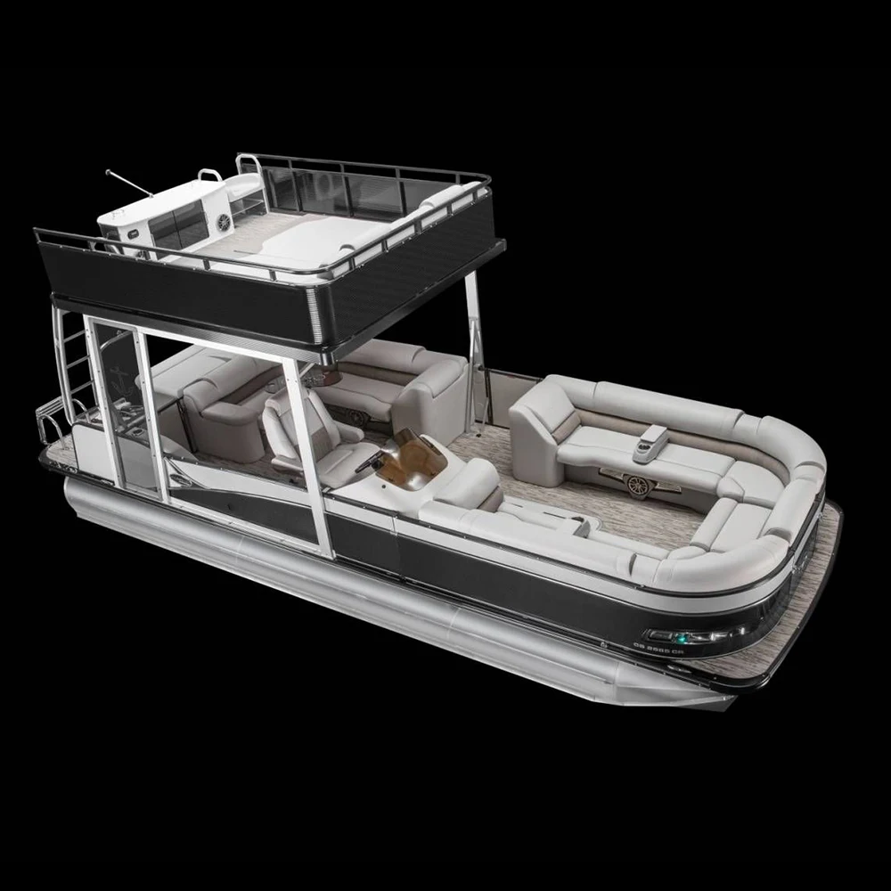 Best Big Kinocean Luxury Double Decker Aluminum Pontoon Boat with Slide ...
