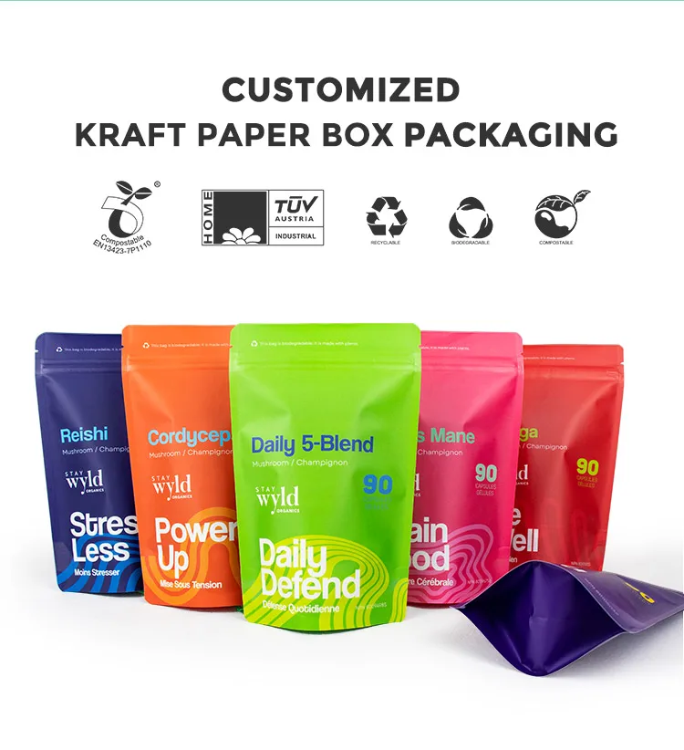 Custom Eco Friendly Waterproof Compostable Ziplock Bags
