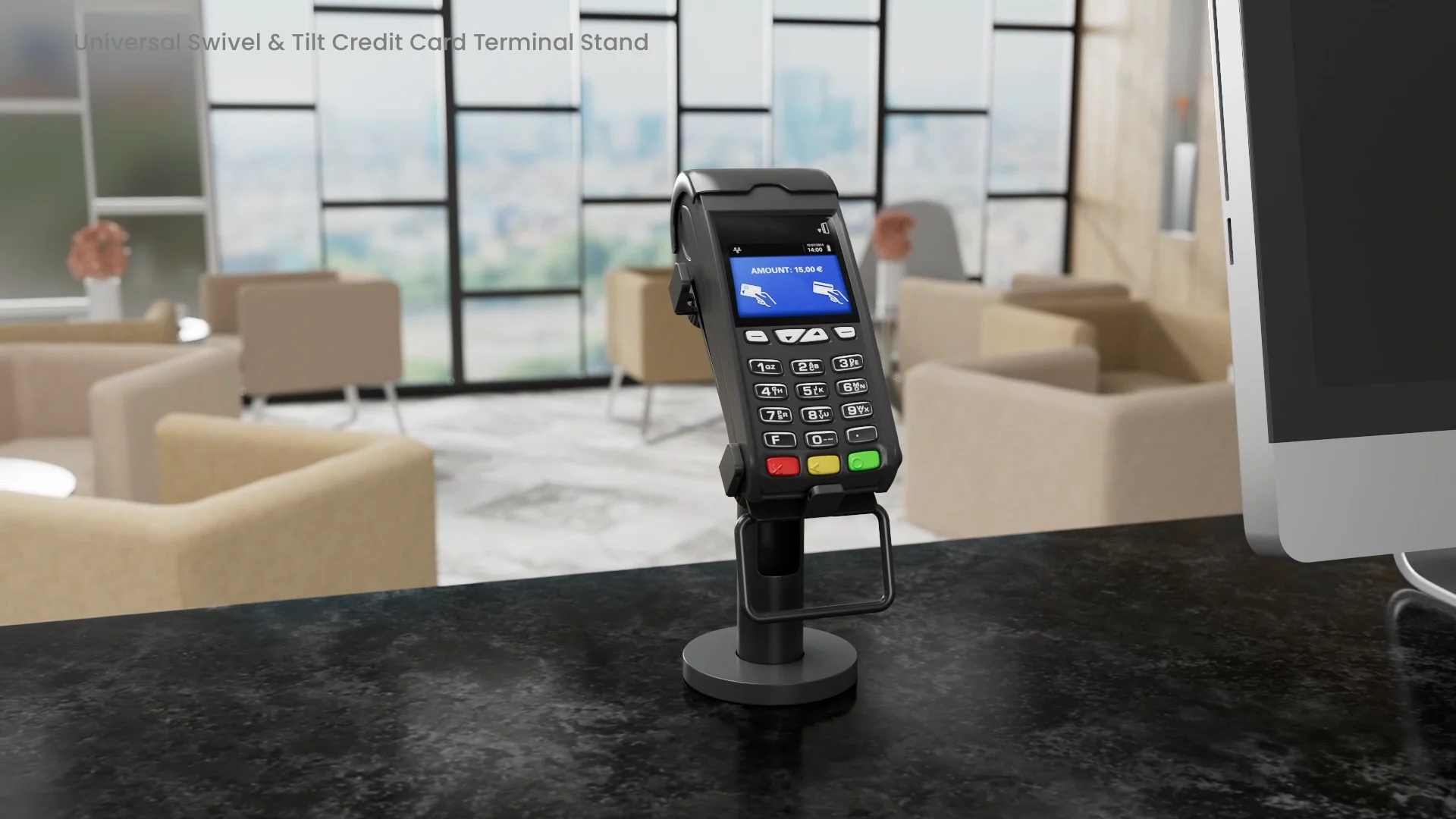 Black Tilt Swivel Adjustable Width Universal Credit Card Reader Machine ...