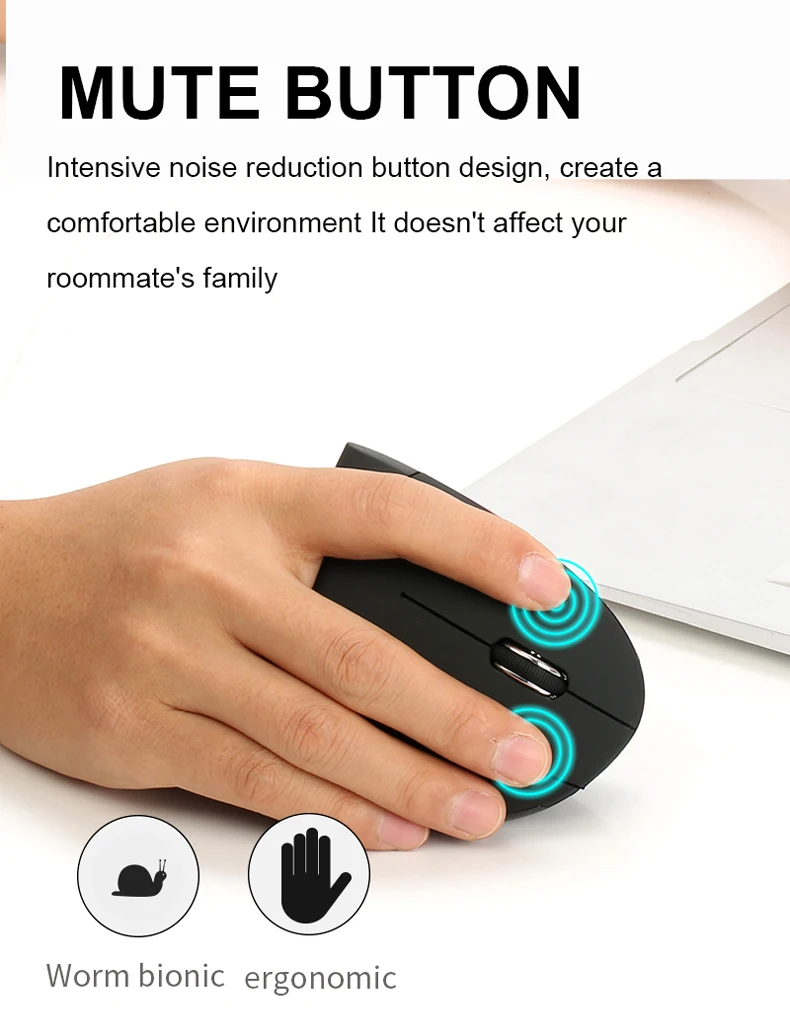 OEM Ergonomics Vertical Wireless Mouse PC Laptop Universal Vertical ...