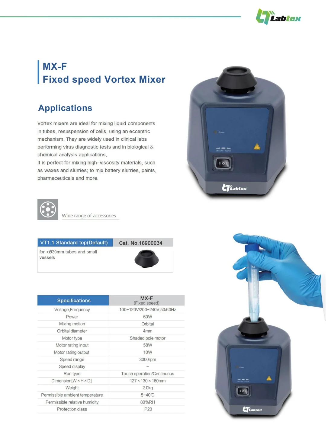 Labtex Fixed Speed Vortex Mixer 3000rpm Mixer And Vortex For Laboratory ...