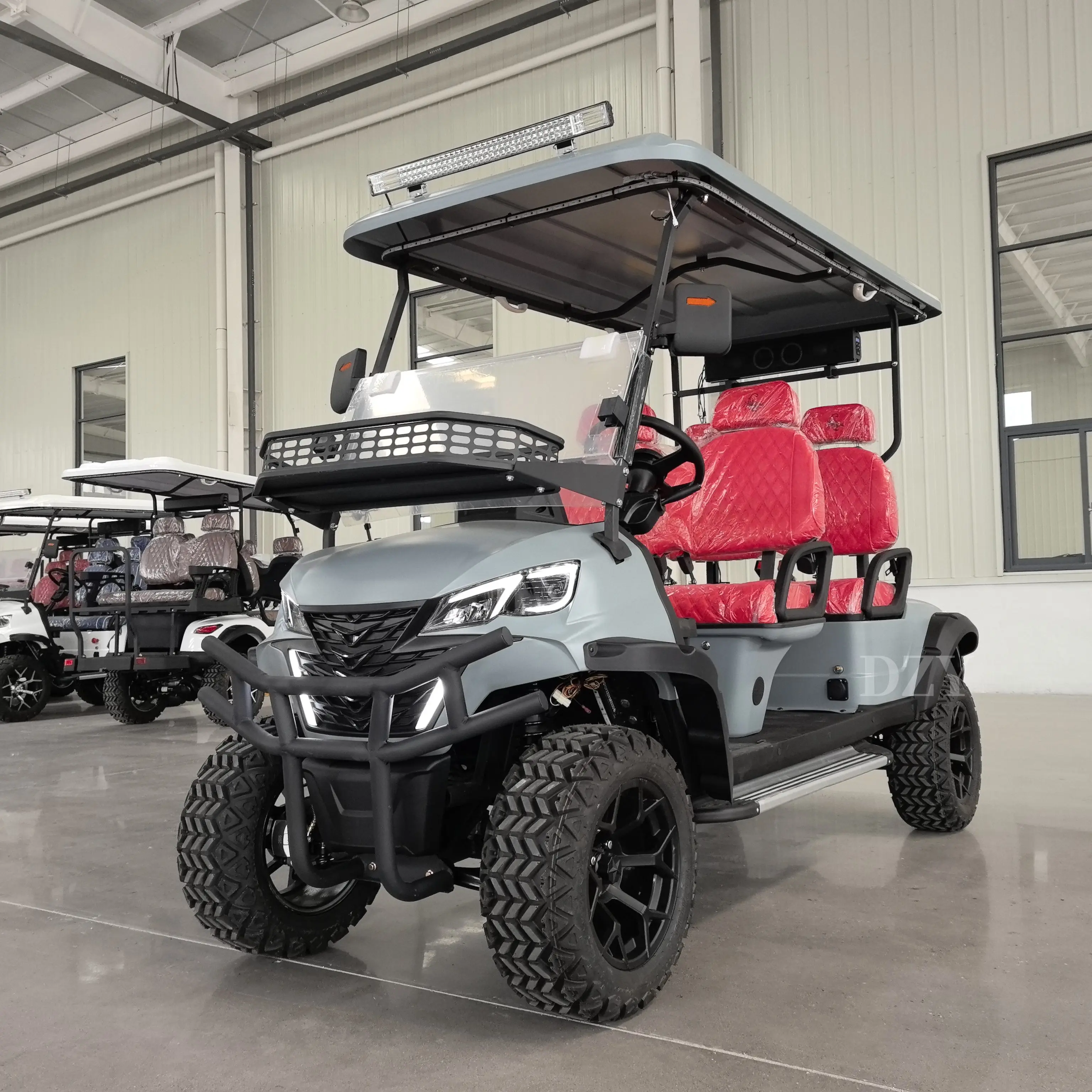Closed 5-Seater Electric Patrol Golf Cart with Security Features for ...