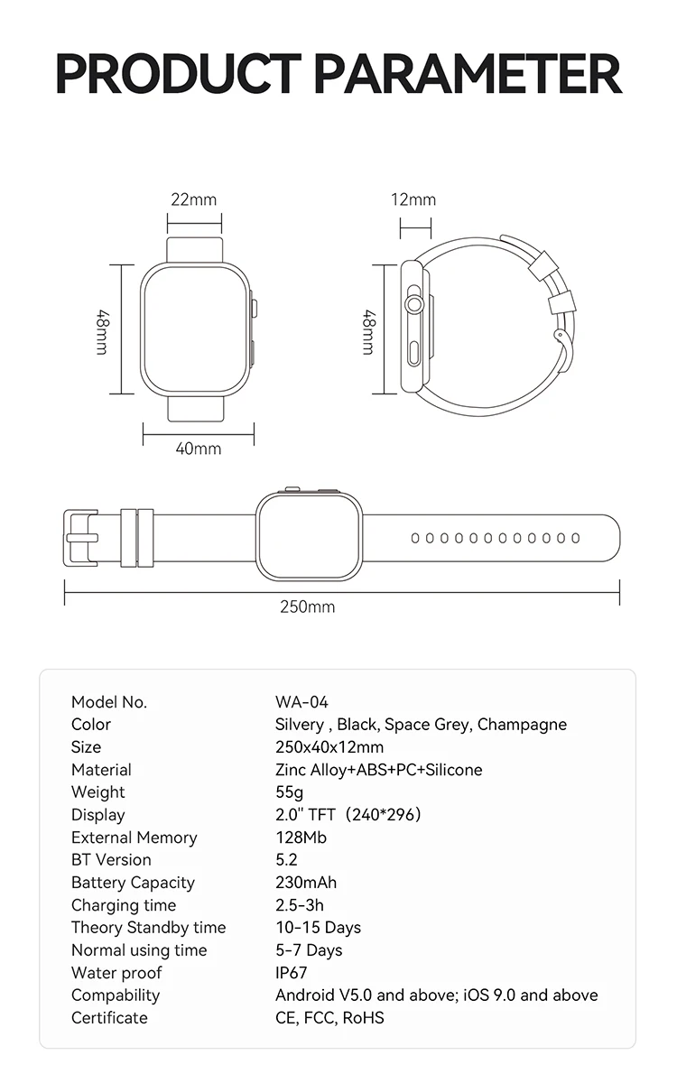 BWOO Smart Watch 2024 - Versatile and Durable for Women