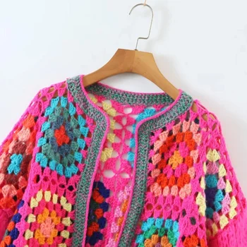 Cropped Vintage Square Hand Crochet Openwork Custom Ladies Sweaters ...