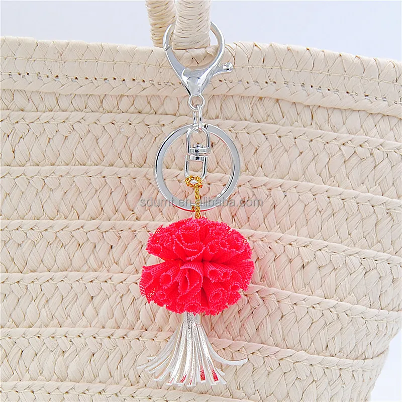 Tassel Charm Key Chain Hangers Pom Pom Tassel Keychain Bag Hanger Car ...