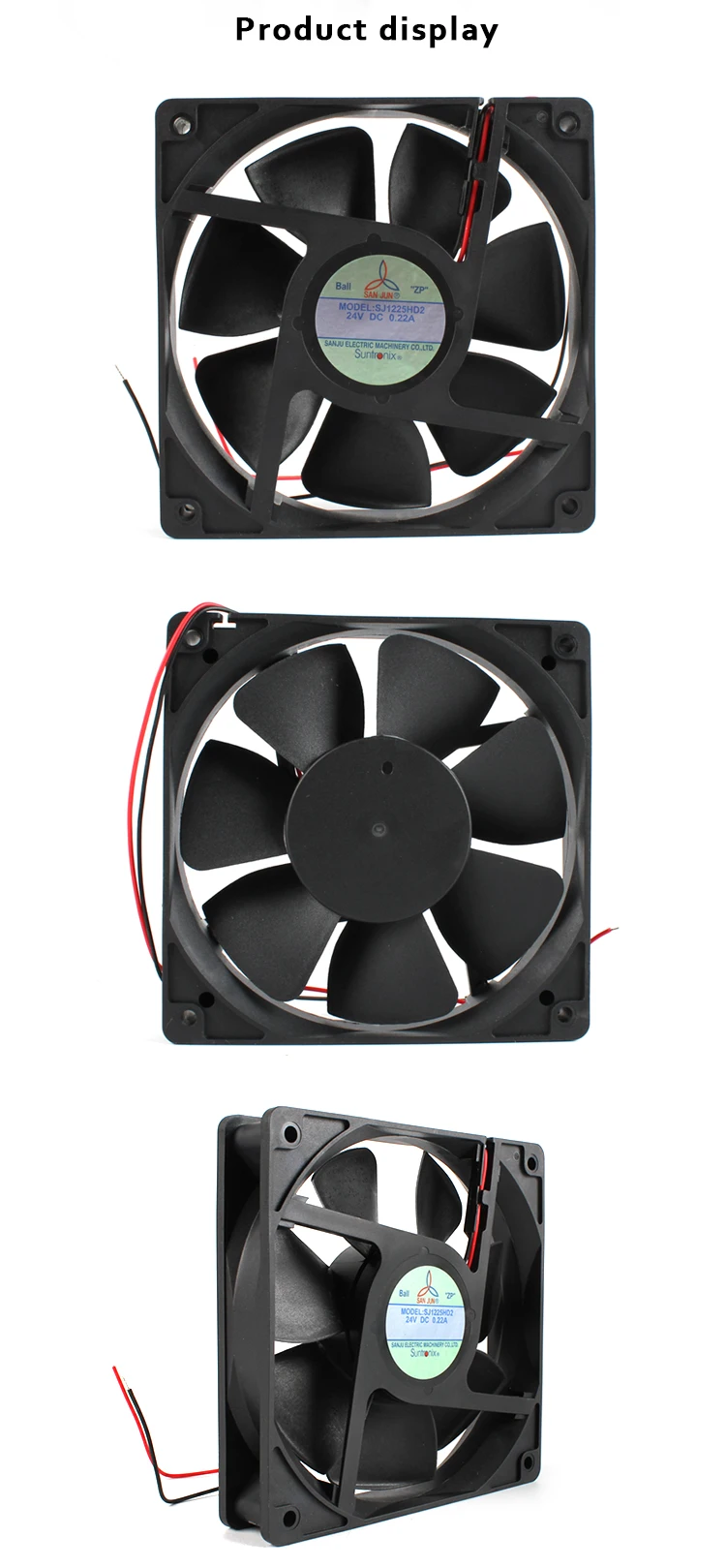 Suntronix Fan Dc Fan Ball Bearing 2200 RPM Dc 24v Brushless Small Axial ...