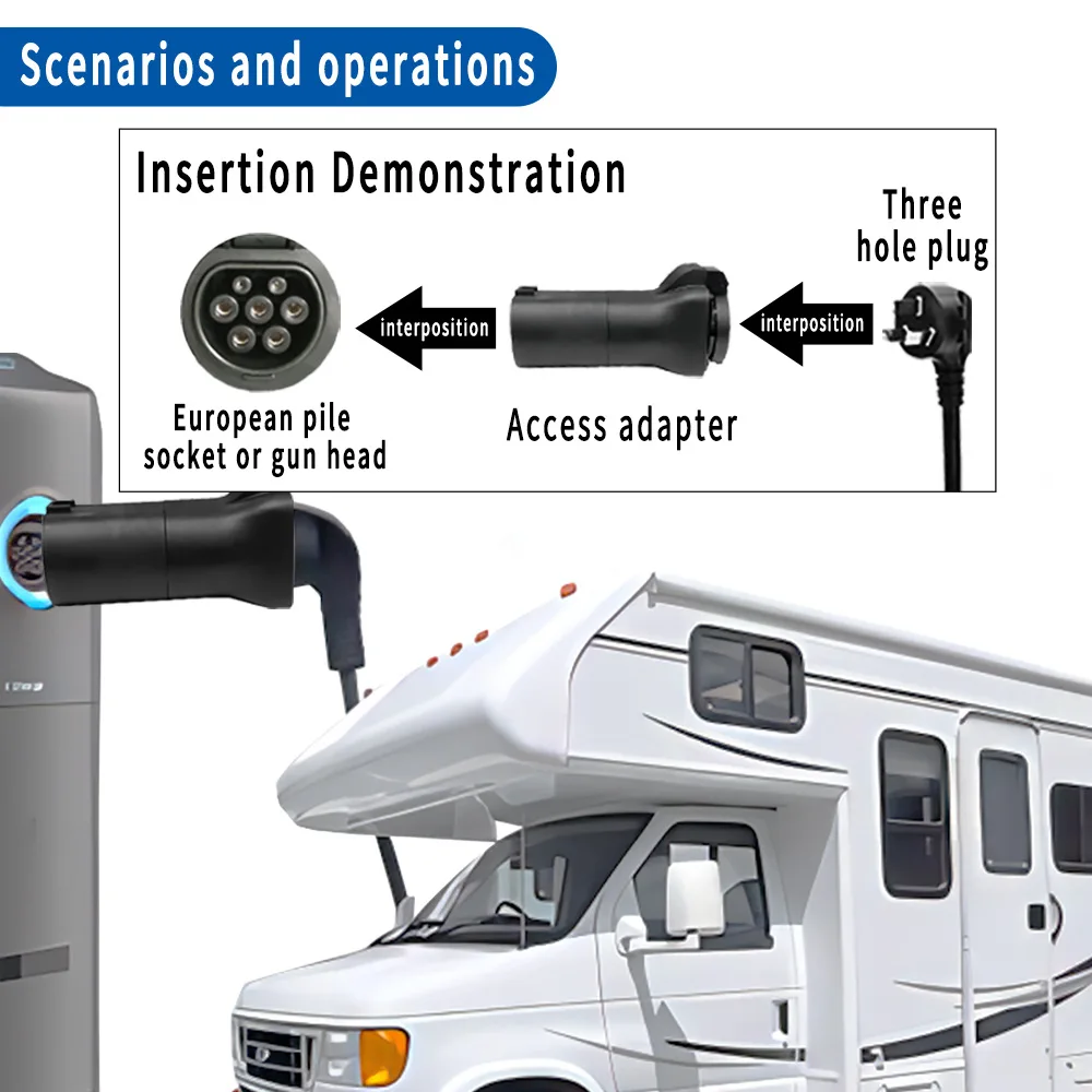 Type2 Male Ev Charger Adapter Evse Iec62196 Plug Adaptor For Rv Camper ...