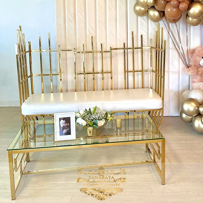 modern white leather seat luxury exclusive bride and groom wedding sofa ...