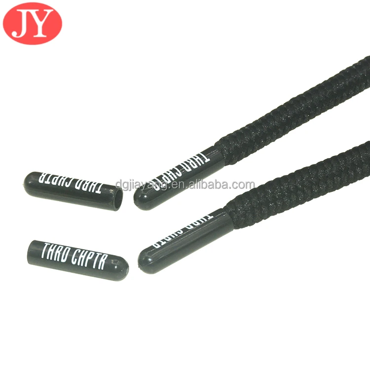 Custom Rubber Coating Screen Print Logo Shoelace Aglet Tips Polyester ...