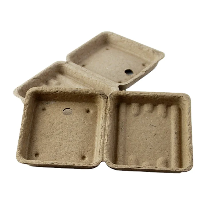 Kraft Paper Clam Shell Box Cardboard Molded Pulp Tray Gift Box For Soap ...