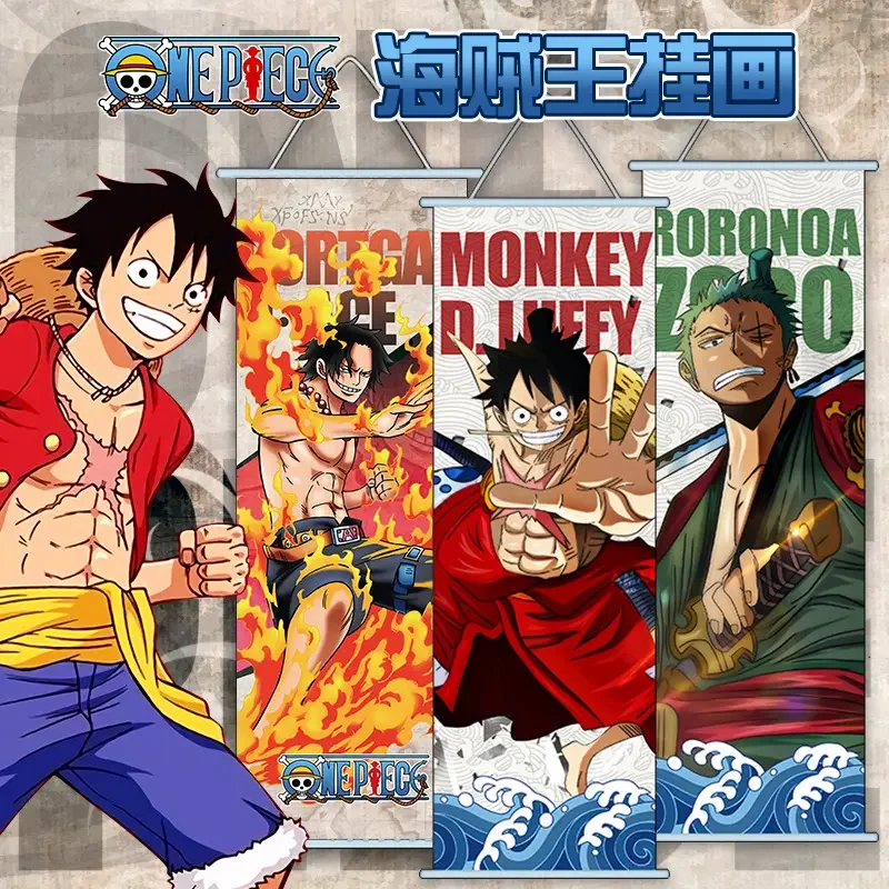Custom Manga Wall Art Anime Banner One Piece Luffy Hanging Poster Hd ...