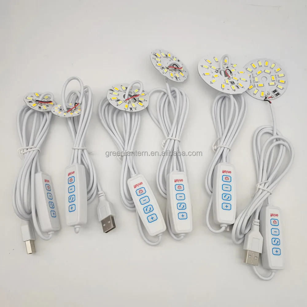5V Led Light Circuit Boards Round with USB Wire 31/44/46/50/58mm Dual ...