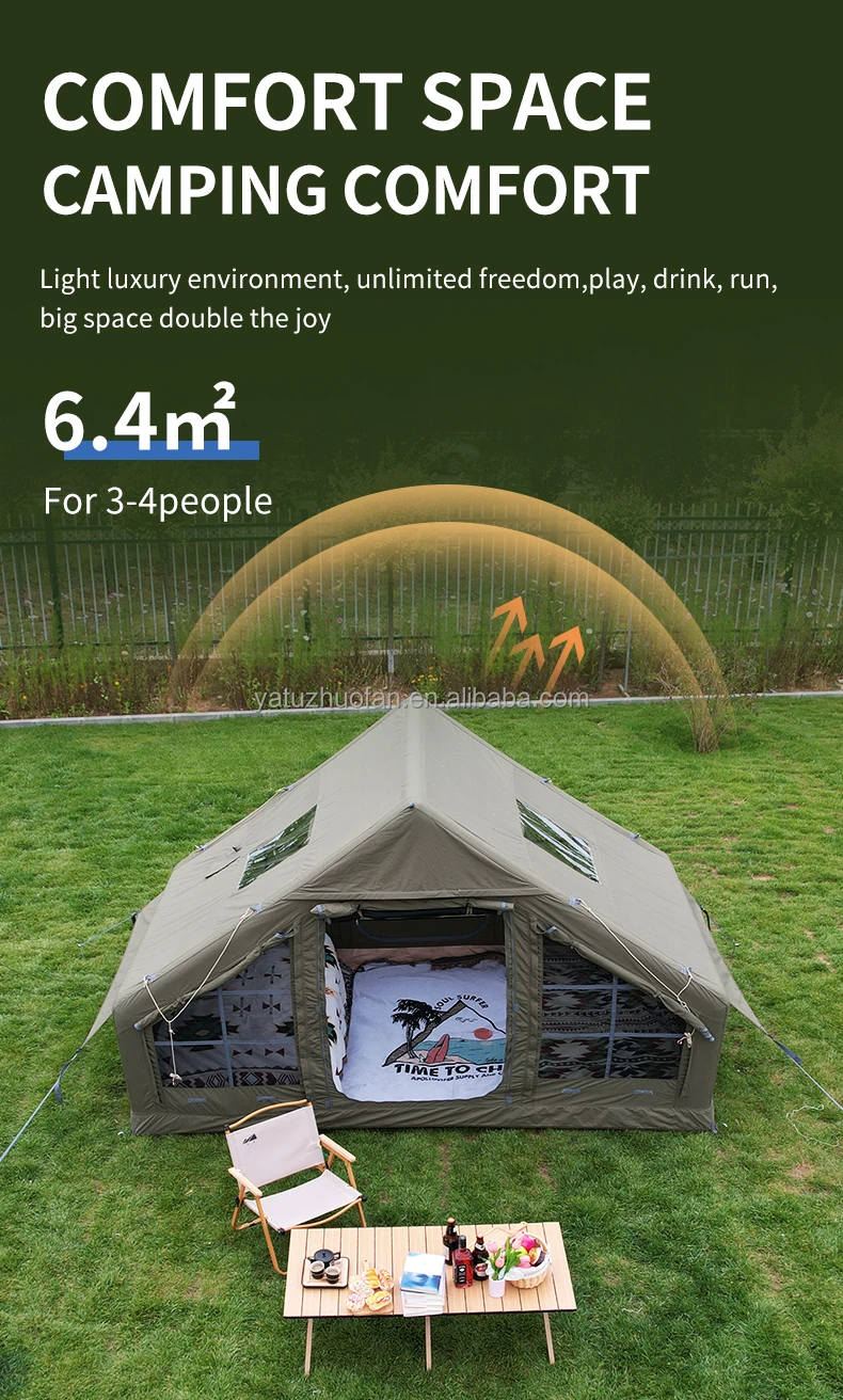 4 Season Luxury Large Inflatable Camping Tent - Waterproof