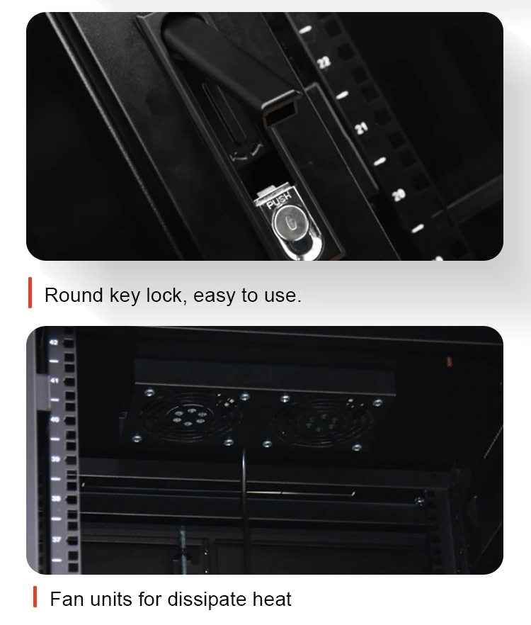 Server Rack Type Network Cabinet 15 32 40u 19 Inch OEM Steel Glass Mesh ...