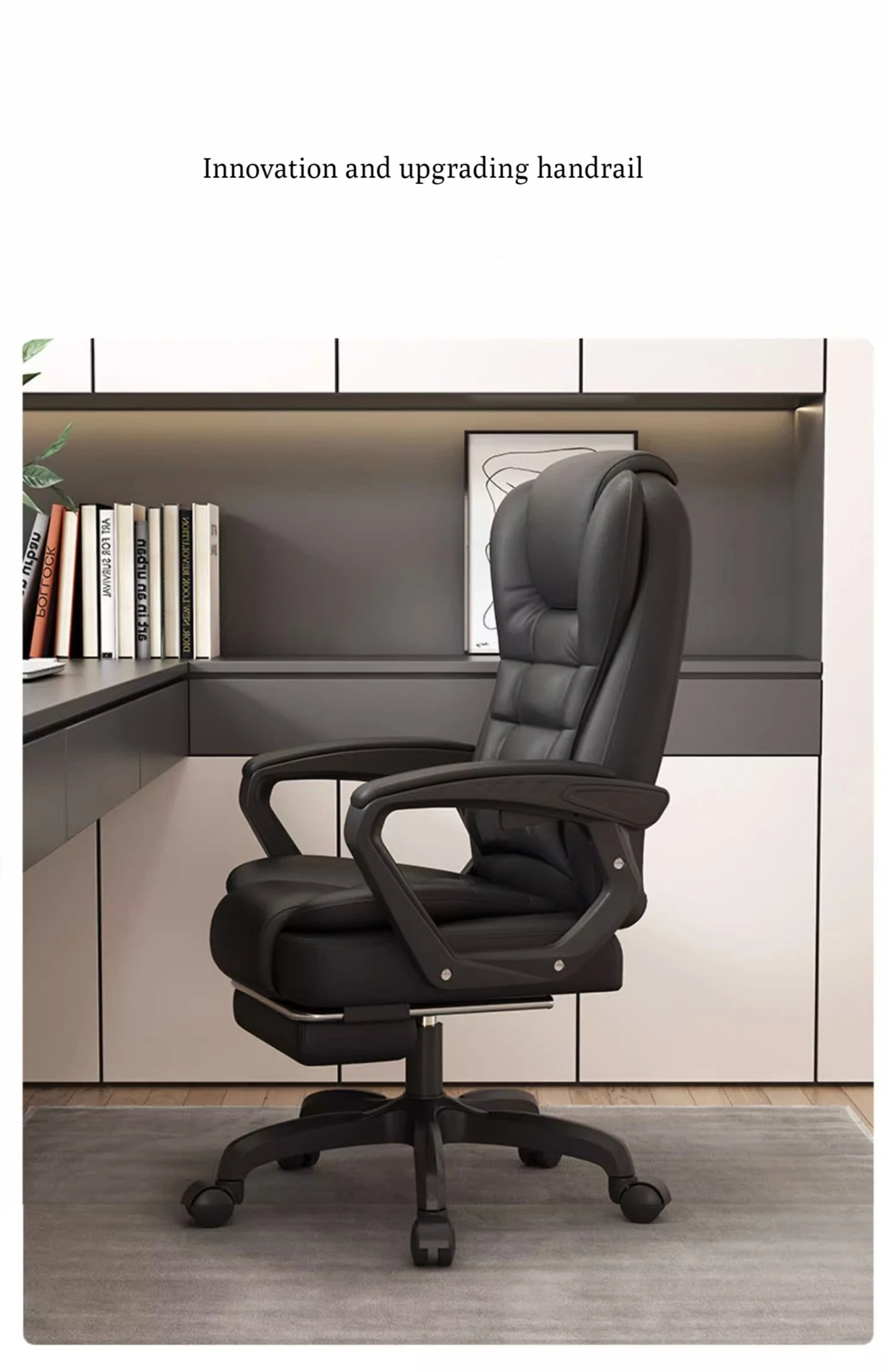 Modern High Back Executive Leather Office Chair - Ergonomic Swivel ...