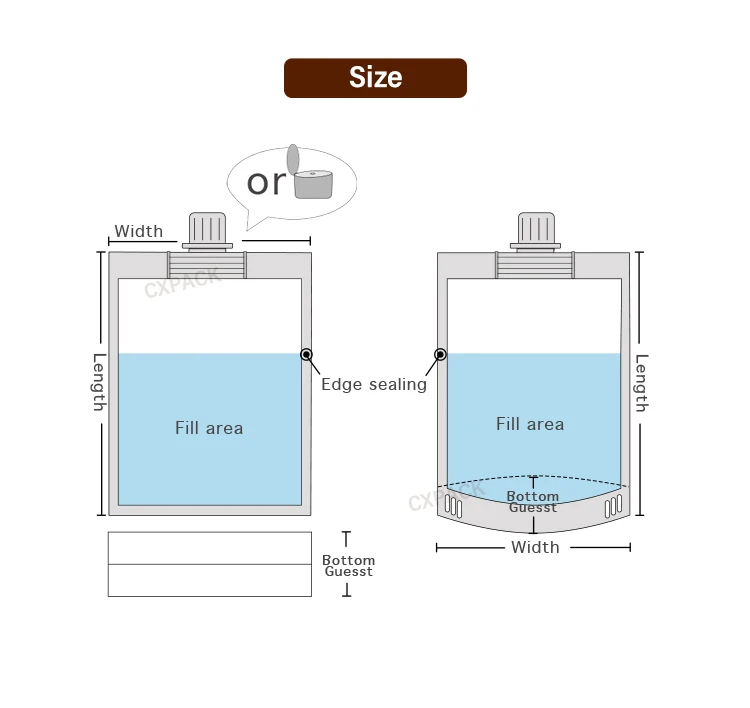 Refillable 1L 2L Spout Pouch Packaging Bag for Detergents