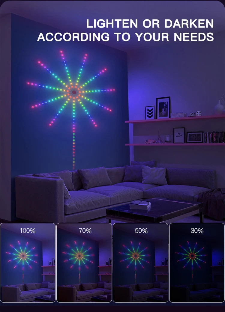 Music Sync Color Changing Remote 5050 Firework Usb 5v Led Strip Lights ...