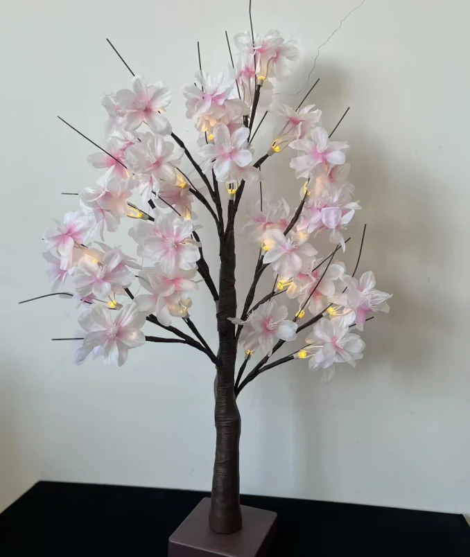 LED Artificial Flower Tree Table Lamp for Bedroom Bedside Christmas ...