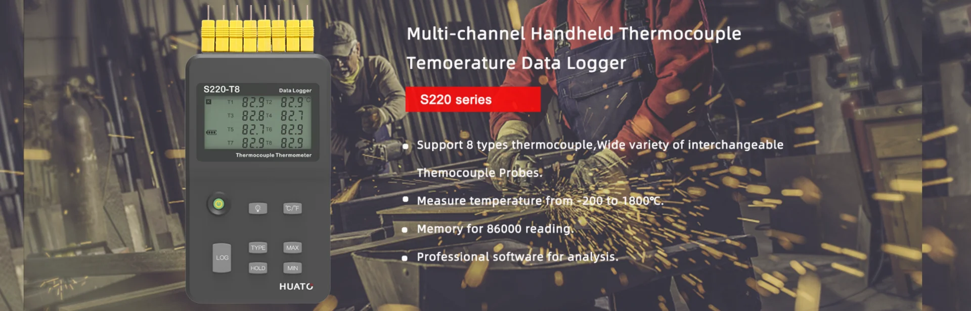 8 Channel Type K Thermocouple Data Logger - Precision & Reliability
