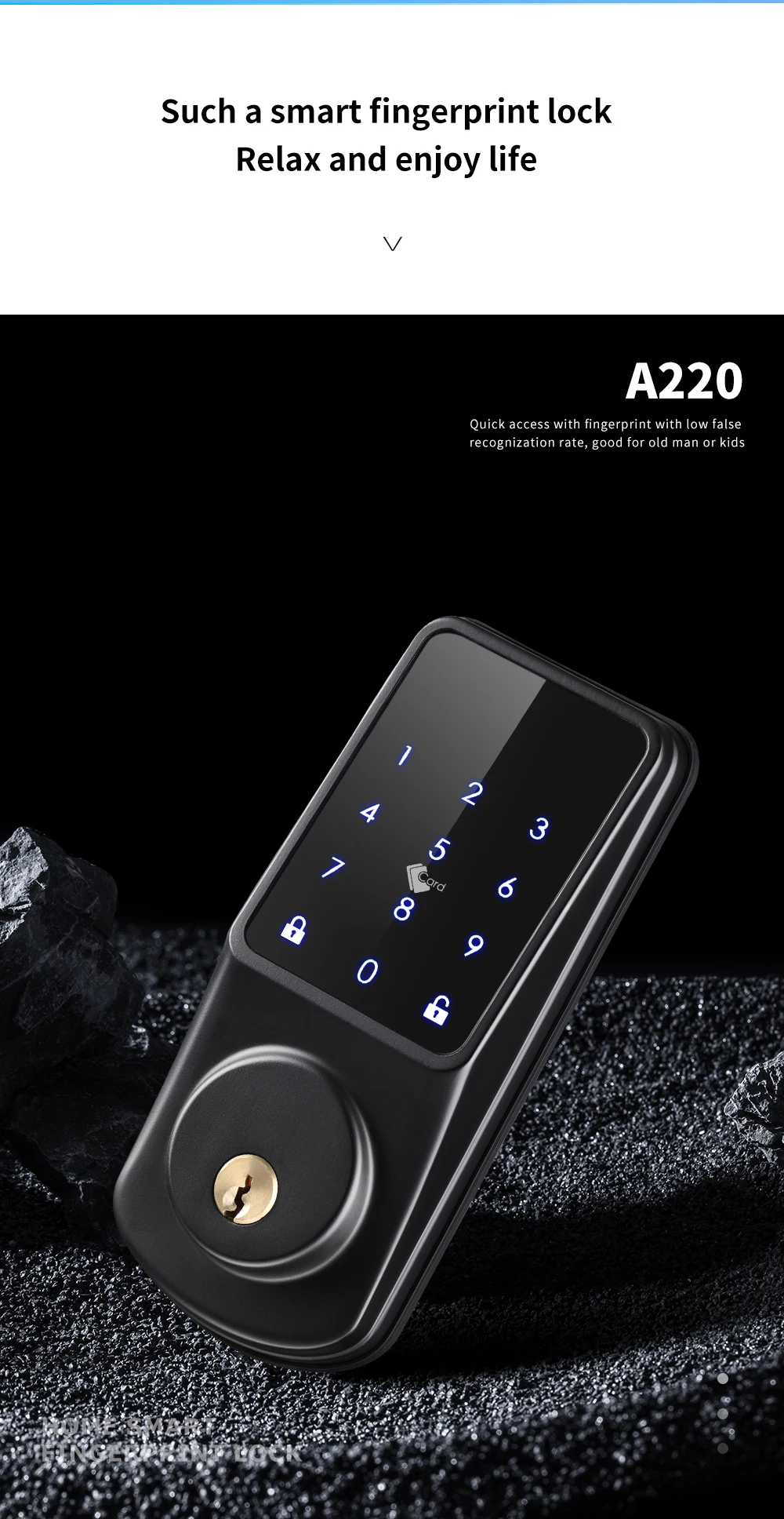 Smartek Tuya Waterproof Smart Deadbolt Lock - Secure & Convenient