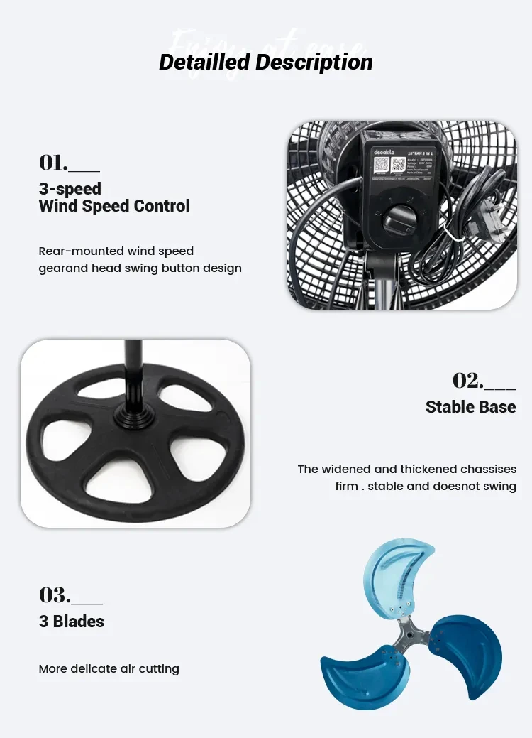 Industrial Stand Fan Electric Stand Fan 18 Inch 3 In 1 Floor South ...