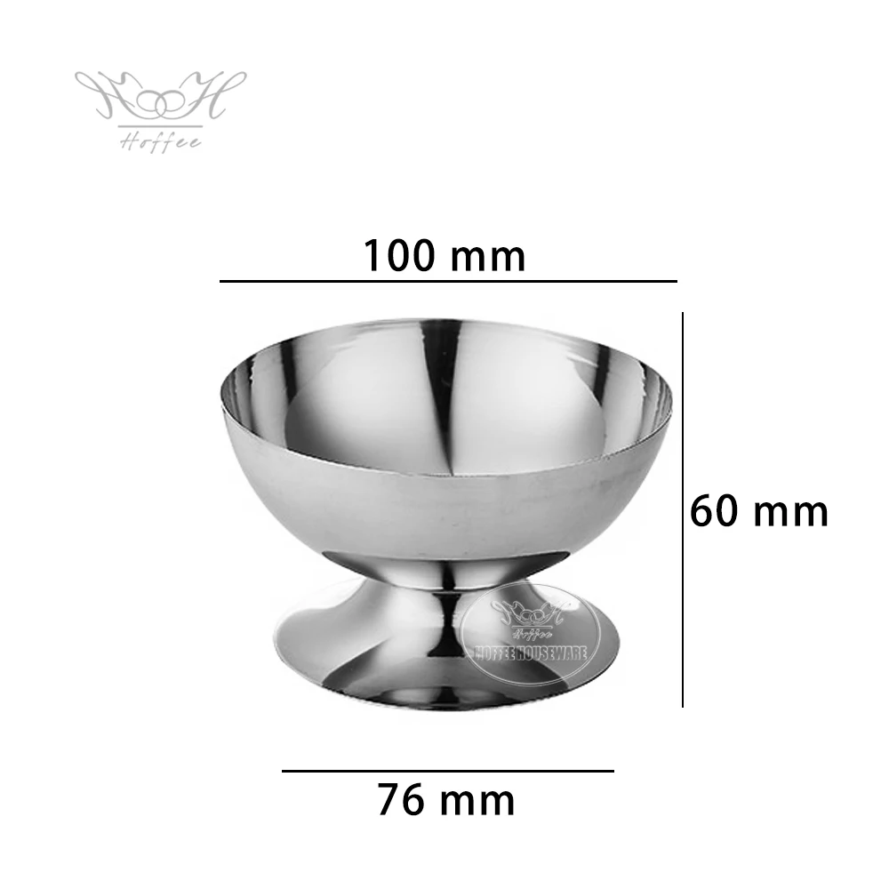 Stem Ice Cream Sundae Cup - Durable Stainless Steel Bowl