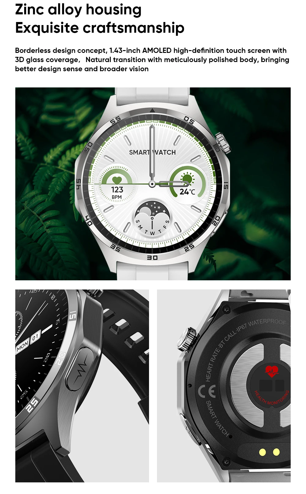 Ecg+ppg Amolen Screen Ai Voice Assistant Bt Call Smart Watch Smartwatch ...