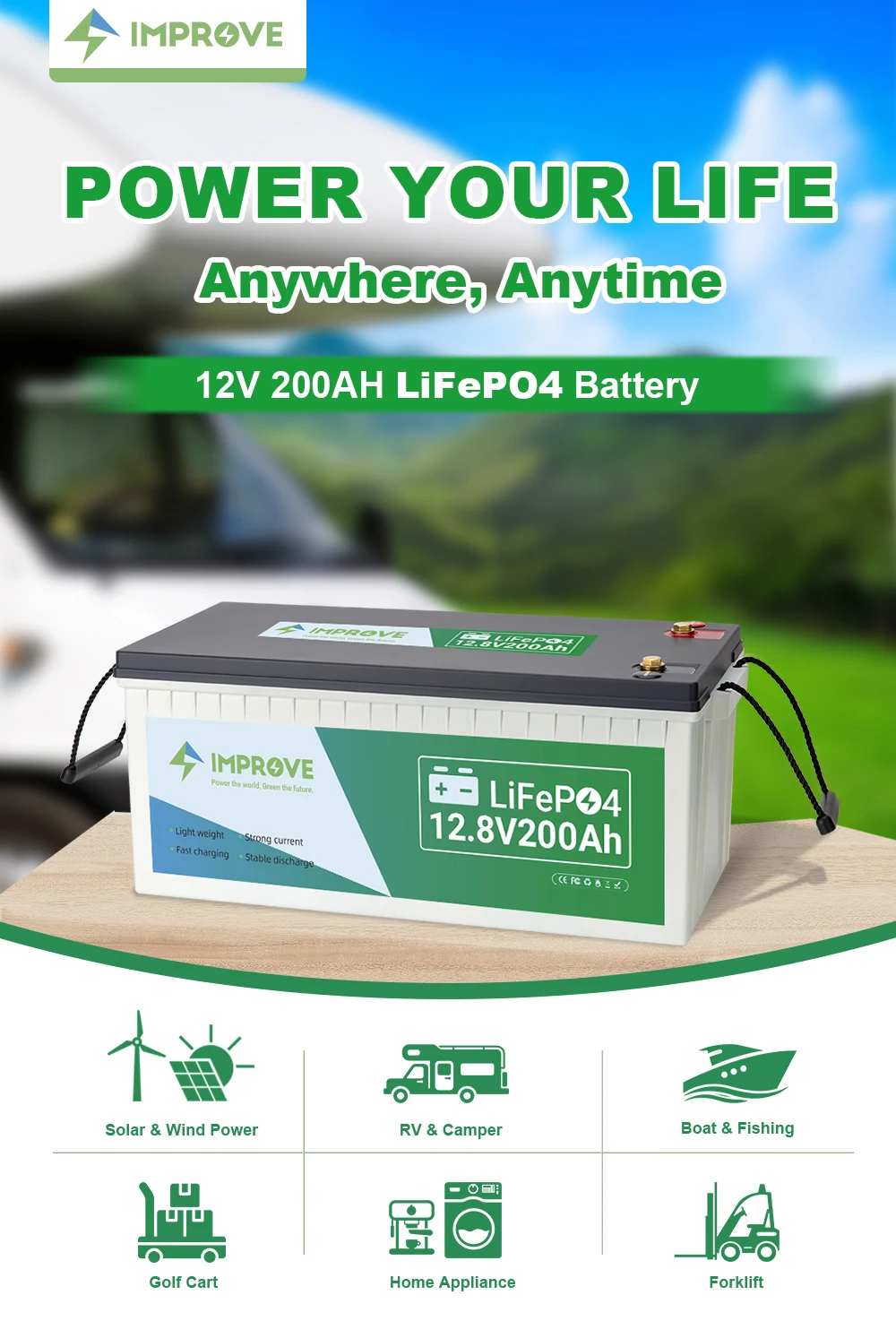 200Ah PLUS Lithium Battery 12V LiFePO4 Battery Built-in BMS 6000+ Deep ...