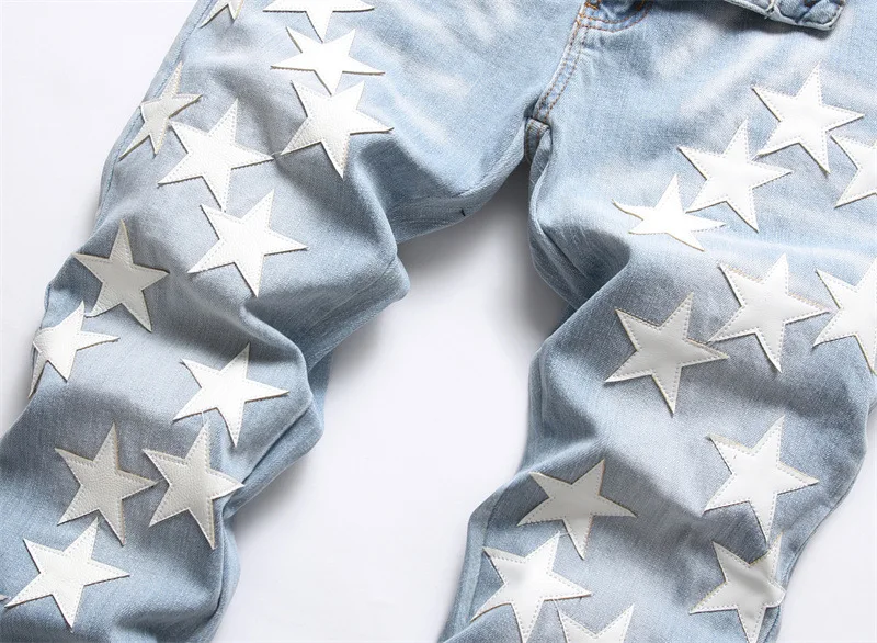 Fashion Custom Men Jeans Plus Size Stacked Flared Skinny Star Designer ...