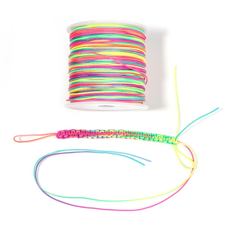 90-120m 0.8mm/1.0mm Nylon Cord Thread Mix Color Chinese Knot Macrame ...
