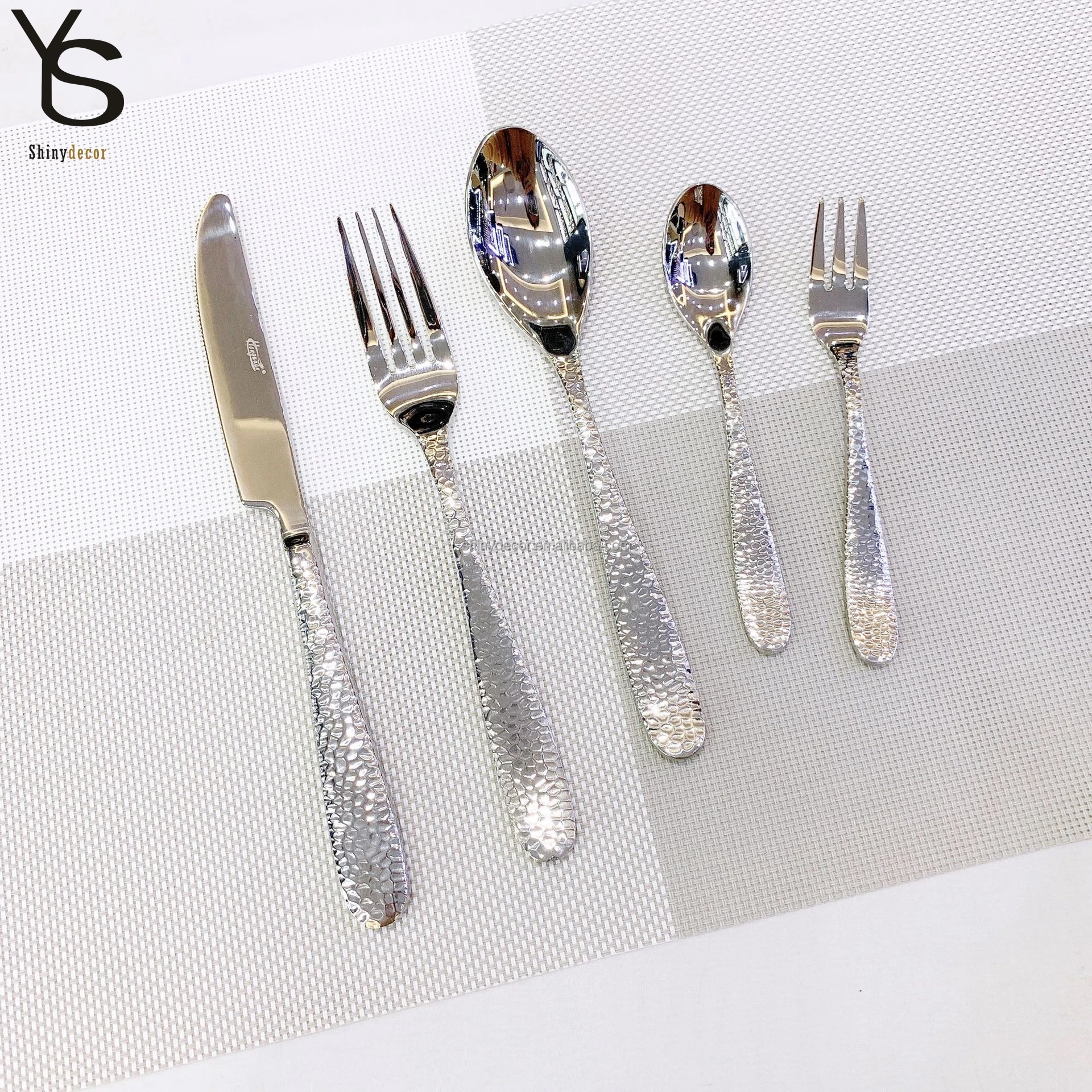 Luxury High Quality Wedding Shiny Silver Cutlery Set Stainless Steel ...