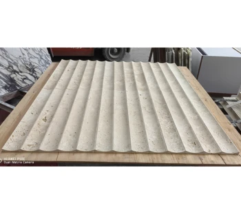 Natural Travertine Concave Tiles Living Room Wall Beige Marble Kitchen ...