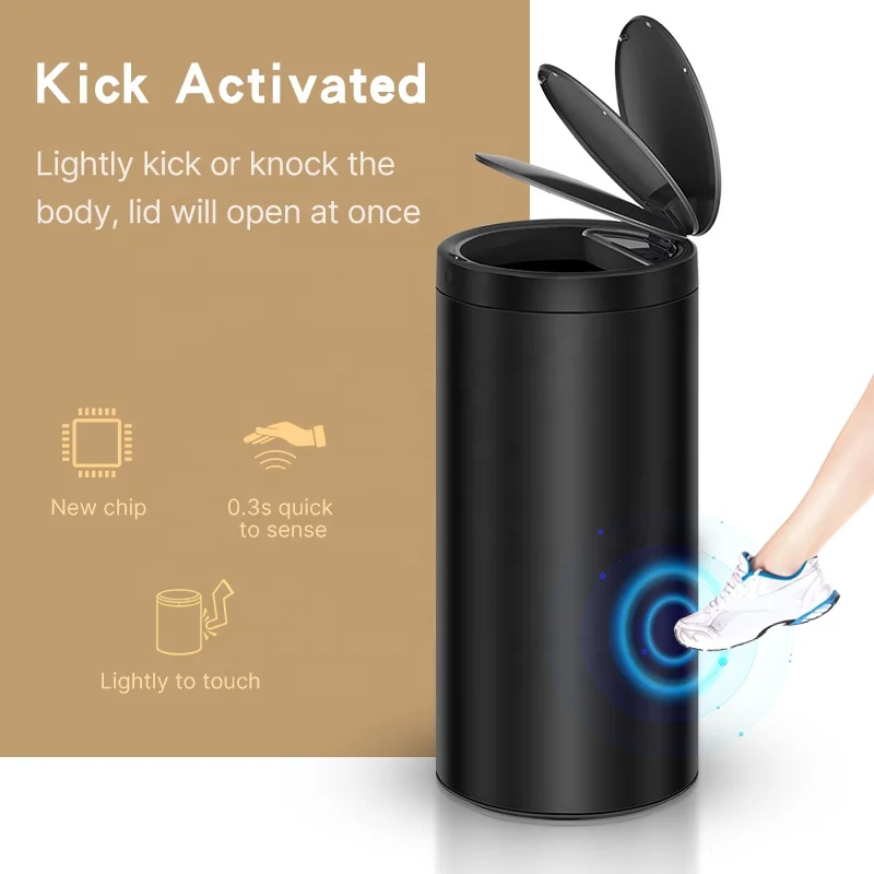 30l Automatic Sensor Bin Soft Close Kick-activated Waste Bin Home ...