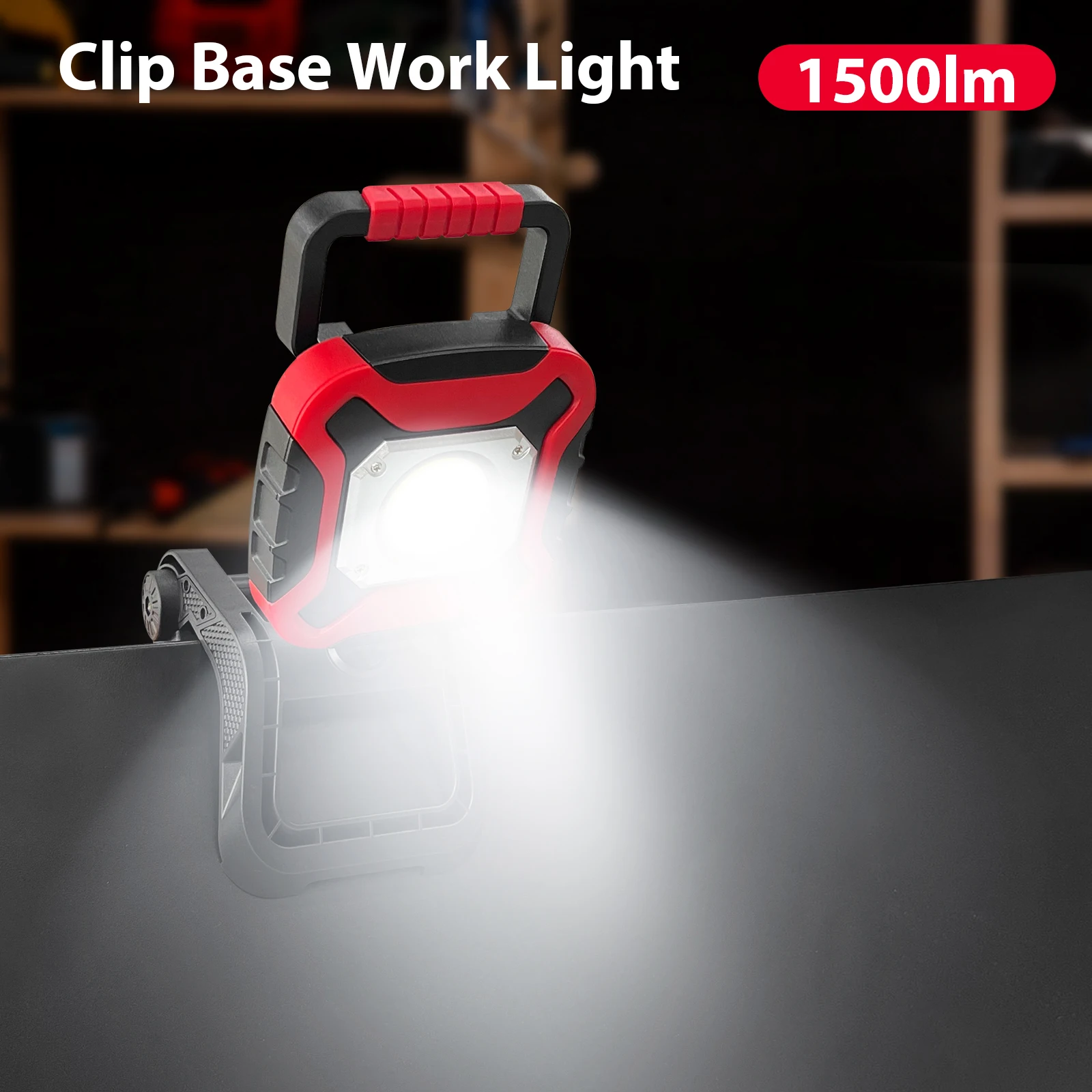 Rechargeable Cob Work Light With 20w 1500lm Adjustable Brightness ...