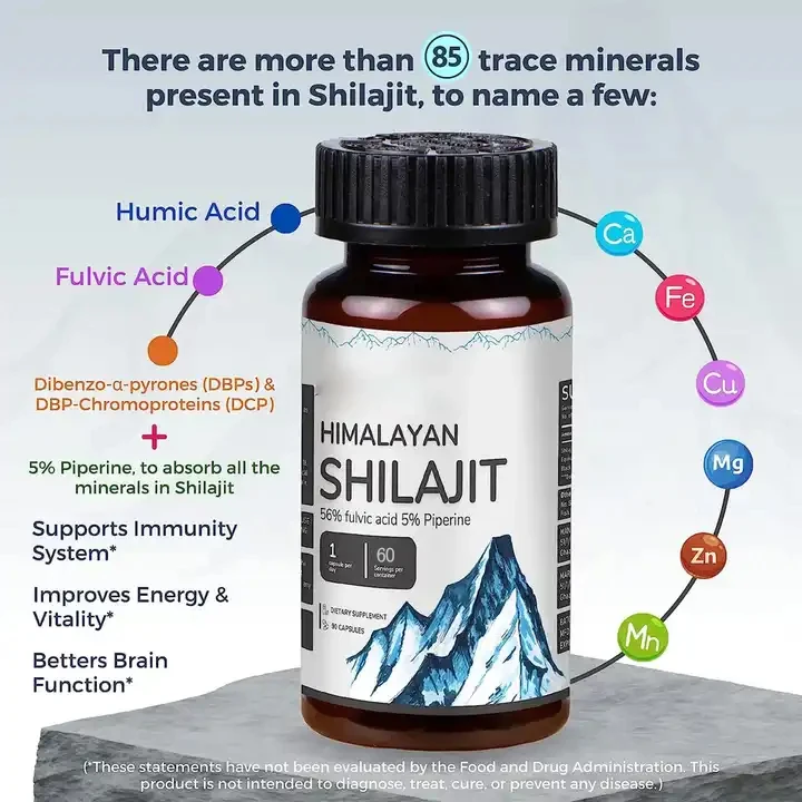 Himalayan Shilajit Resin Capsules - 85 Minerals Support