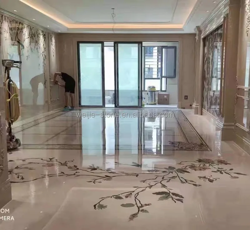 Customize Natural Marble Waterjet Inlay Tiles Project