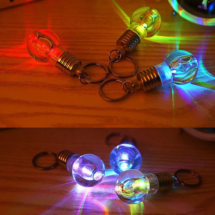 Portable Acrylic Bulb Shape Led Keychain,Glow Keychain,Light Up Keyring ...