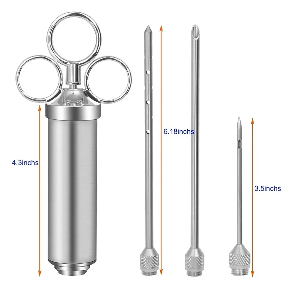 Stainless Steel Meat Injector Kit - BBQ & Cooking Tools
