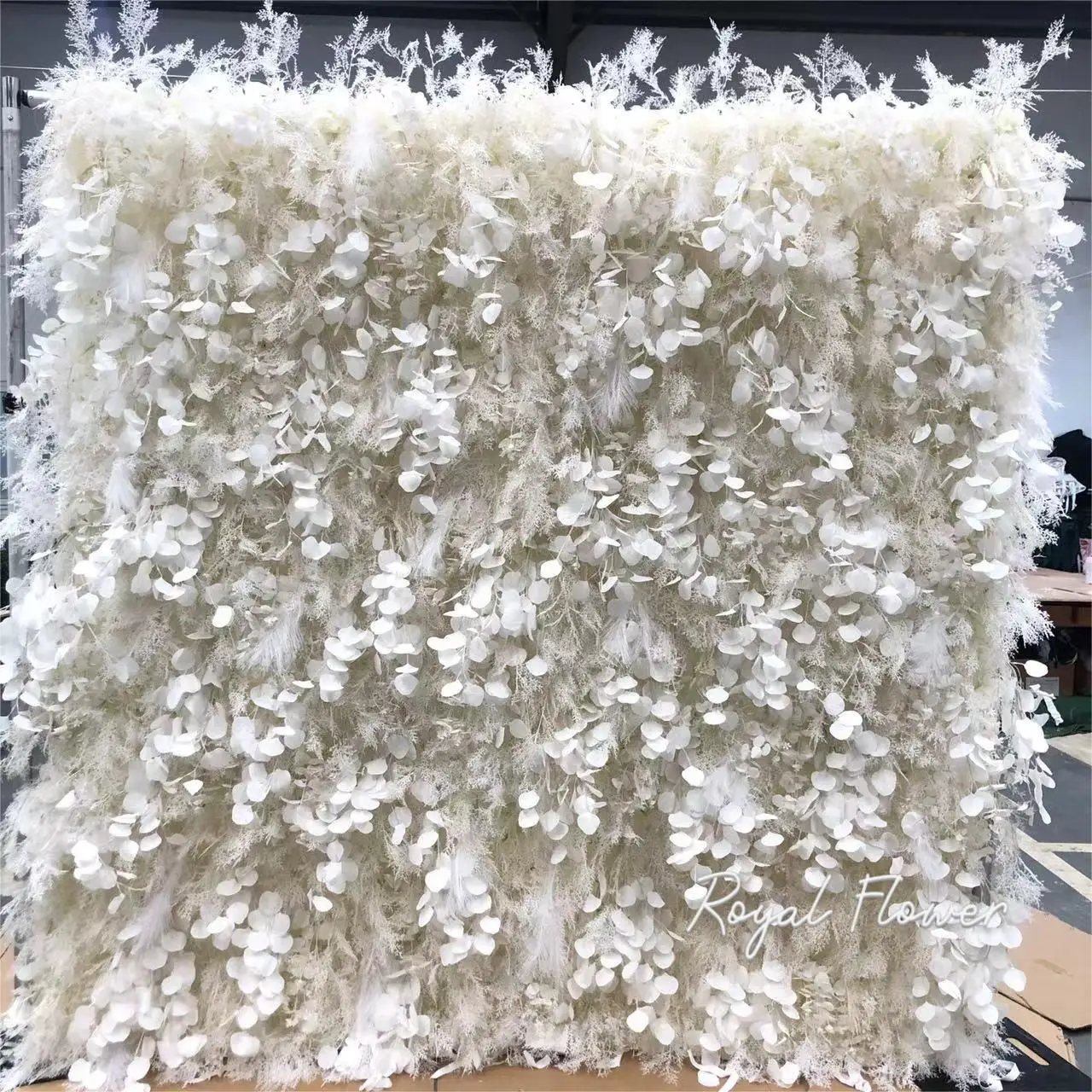 White Feather Wall Backdrop - Elegant Wedding Decor