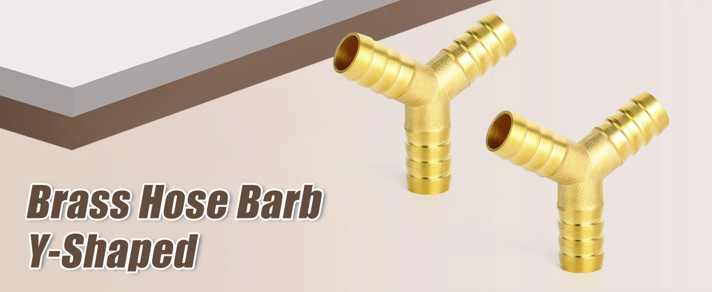 Brass Hose Barb,3-way Y-shaped Hose Fitting Intersection/lquid/fuel/air ...