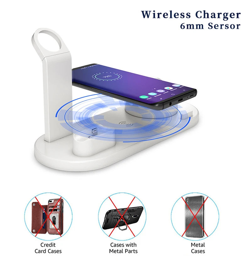 Portable Multifunction 4 In 1 Wireless Charger For All Qi Smartphone ...