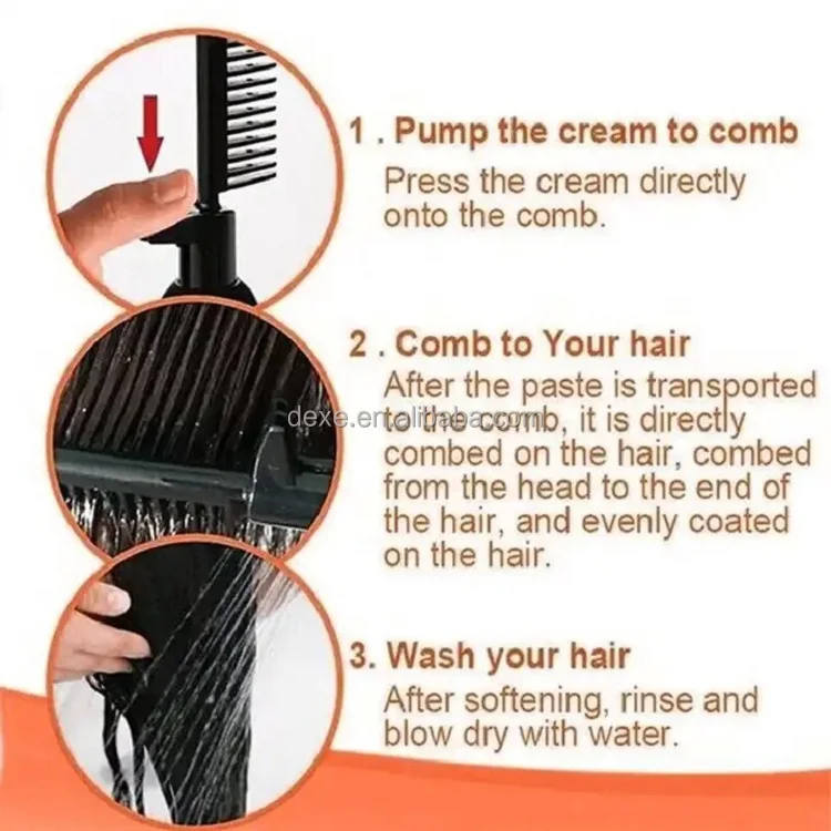 Dexe Herbal Permanent Hair Straightening Rebonding Cream Professional ...