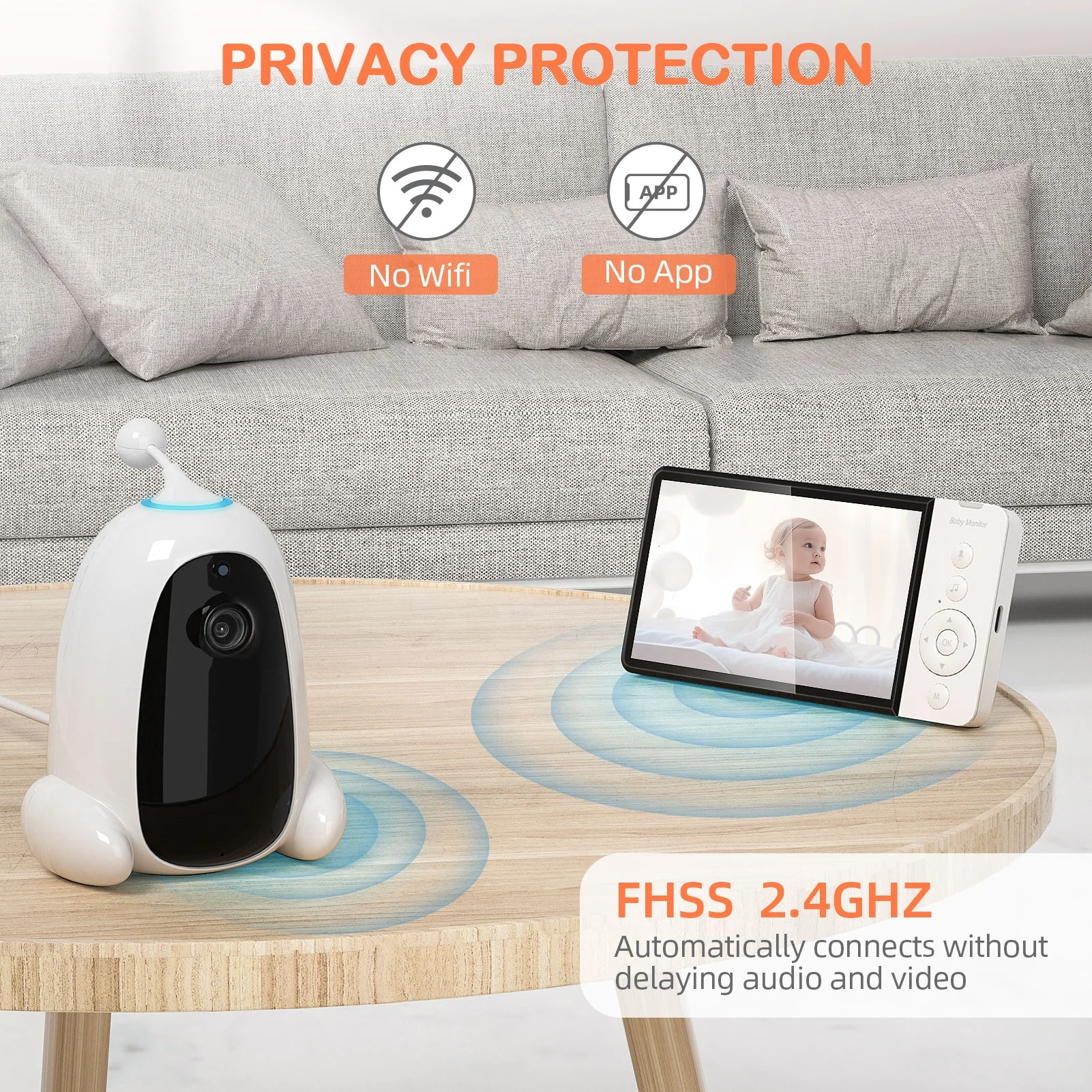 Home Security Cameras Baby Monitoring Camera Two-way Audio Video Nanny ...