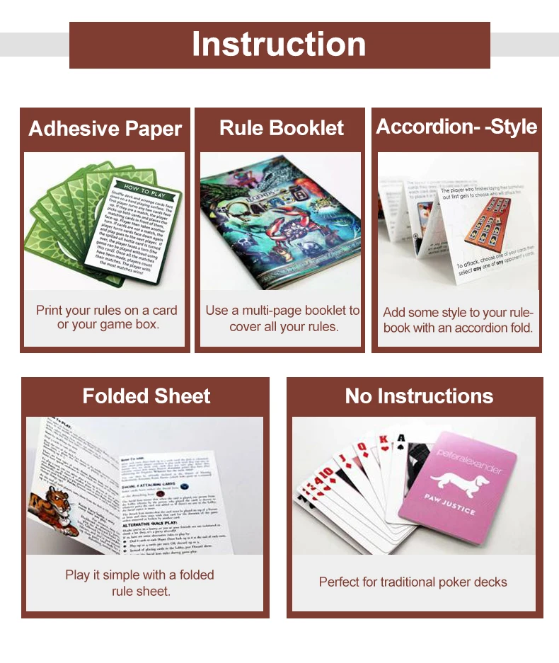 Waterproof Paper Printing Flash Card Game Plastic Custom Logo Playing Cards