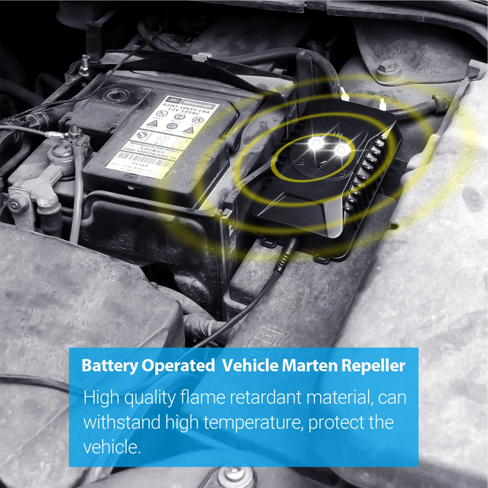 X-pest Under Hood Animal Repeller Rodent Defense Vehicle Protection Rat ...