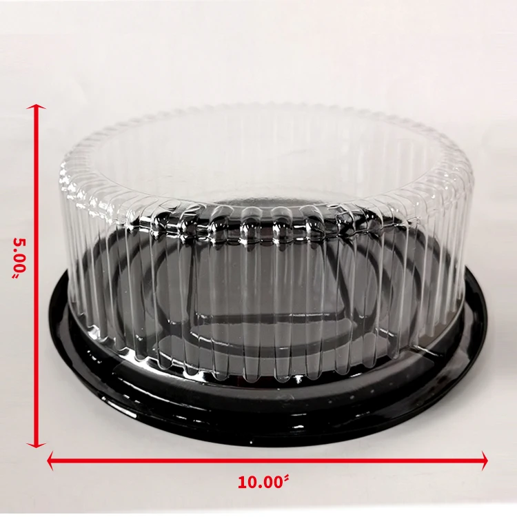 10 Inch Round PET Plastic Cake Container - Food Grade
