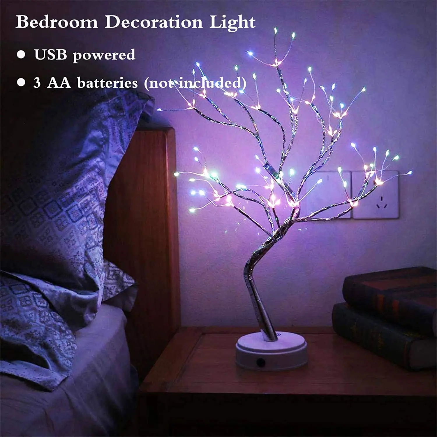 LED Copper Wire Shimmer Tree Light - 108 LED Bonsai Lamp