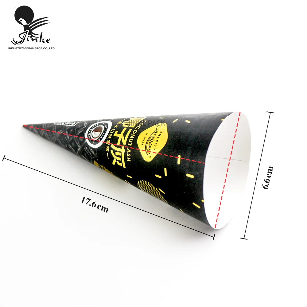 Custom Dessert Ice Cream Cone Sleeve Wrapper Paper Packaging Ice Cream ...