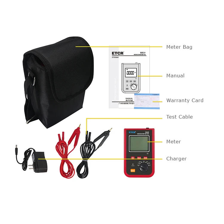 Etcr3640 Precision 4 Wire Milliohm Meter Clamp Grounding Resistance ...